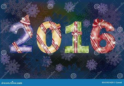 De Nieuwe Kaart Van De Jaar 2016 T Vector Vector Illustratie
