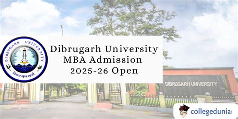 Dibrugarh University Mba Admission 2025 26 Open Apply By March 10