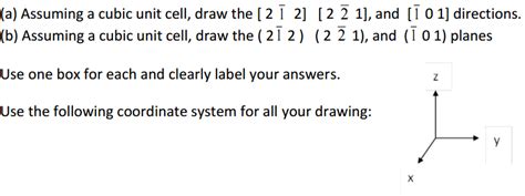 Solved Assuming A Cubic Unit Cell Draw The Chegg Com