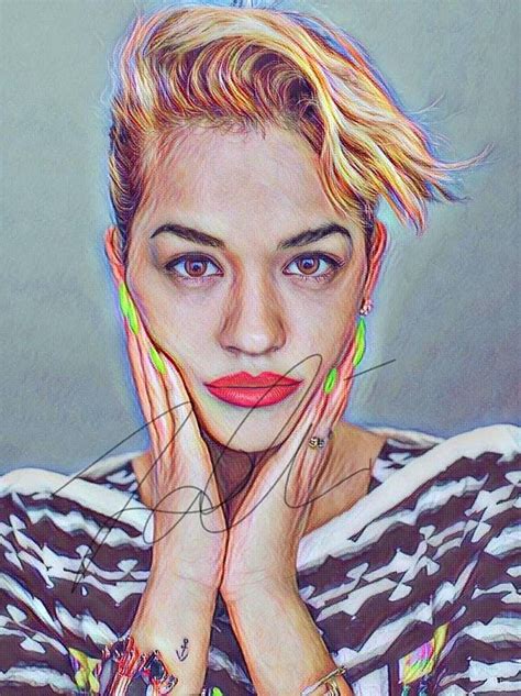 Rita Ora Sketch Drawing Print Wall Art Illustration Singer Fan Drawing Prints Sketches