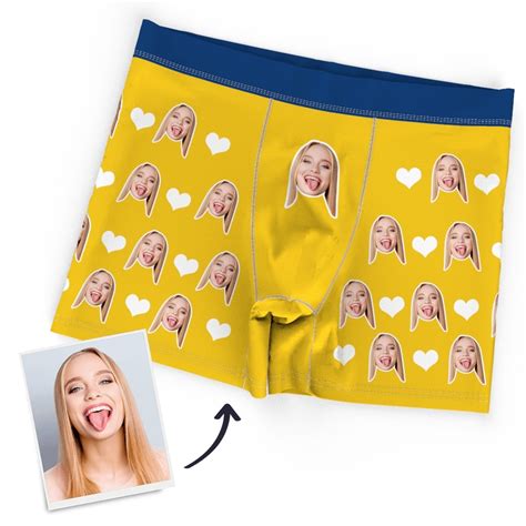 Mens Custom Face Boxer Shorts Heart Photoboxer