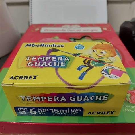 Tinta Guache Cores ACRILEX Tempera Escolar Pote Ml Shopee Brasil