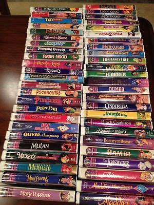 Set Of 49 Classic Disney Movies On Vhs Bambi Snow White Jungle Book