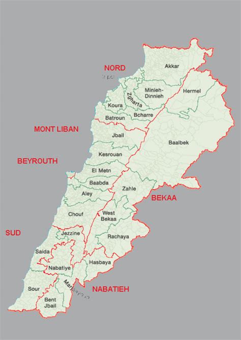 Carte Frontières Liban Carte Des Frontières De Liban