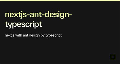 Nextjs Ant Design Typescript Codesandbox