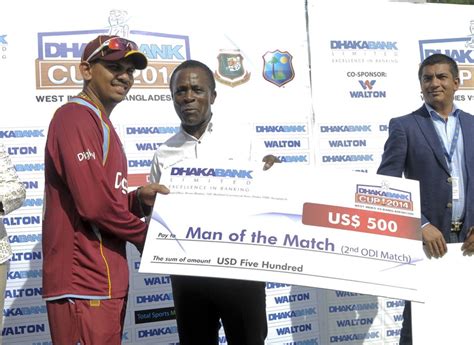 Sunil Narine Receives The Man Of The Match Award
