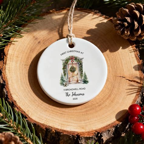 Personalized New Home Ceramic Ornament Elegant Housewarming Christmas