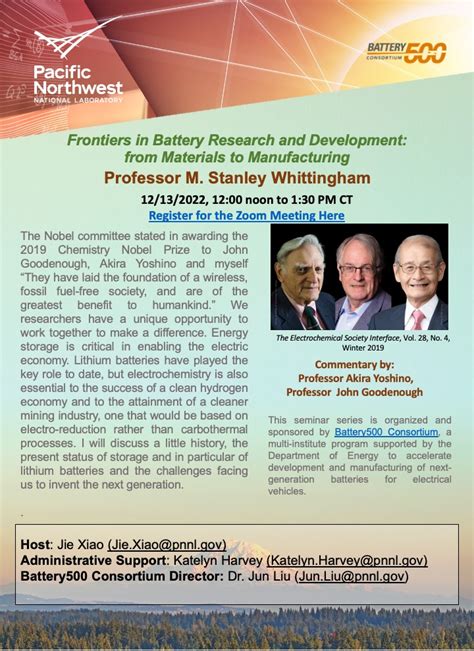 The Innovation Center For Battery500 Consortium Pnnl