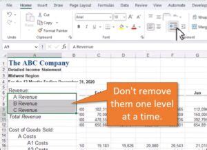 Remove Multiple Levels Of Indenting Excel Campus