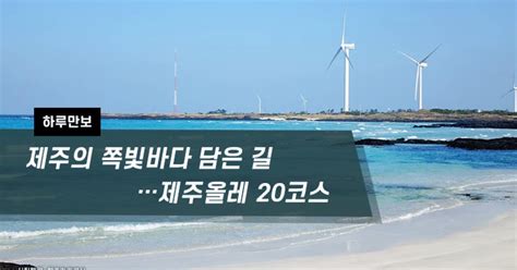 하루만보 제주의 쪽빛바다 담은 길제주올레 20코스