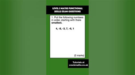 1 Functional Skills Maths Exam Questions Ordering Numbers