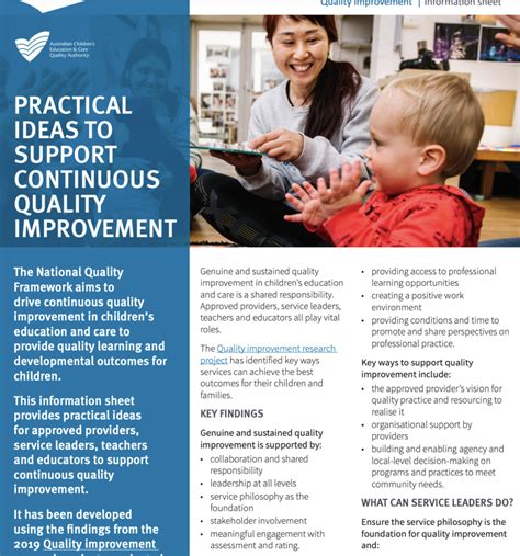 Acecqa Practical Ideas To Support Continuous Quality Improvement