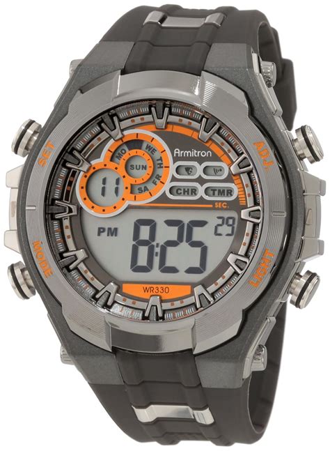 Men S Watches Armitron Men S 408188GMG Chronograph Gray And Black