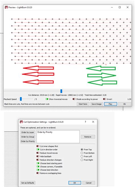 Optimization Settings How To Be Faster Lightburn Software Questions Lightburn Software Forum