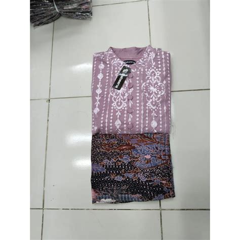 Jual COD Setelan Kebaya Tunik Brukat Busui Kancing Depan Baju Kebaya Modern Kebaya Pesta