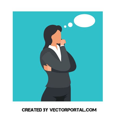 Businesswoman Thinking Royalty Free Stock Svg Vector And Clip Art