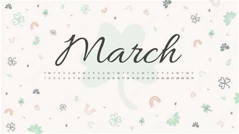 Download Calendar Cute March Wallpaper