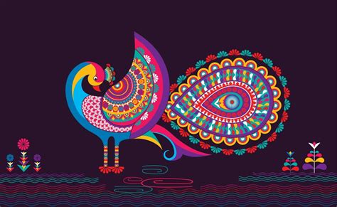 Pink Peacock Art Self Adhesive Sticker For Refrigerator Myindianthings