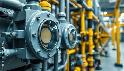 Industrial Natural Gas Facility Shows Network Of Gas Leak Detection Sensors Equipment Installed