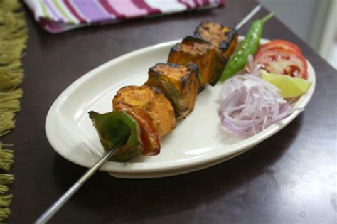 Paneer Tikka Kabab Grilled Paneer Tikka Paneer Tikka On Skewer