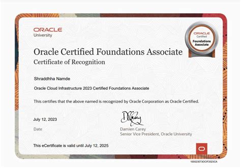 shraddhha namde on linkedin certificationachieved oracle