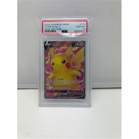 PSA Graded Pokemon Card Pikachu VPSA 10 GEM Mint2020 Pokemon SWSH