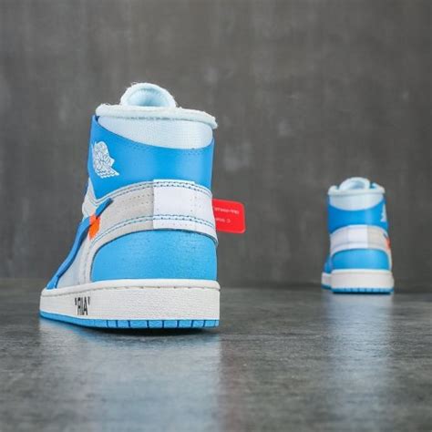 NIKE耐克 男士篮球鞋Air Jordan 1 x OFF WHITE AJ1 OW联名北卡蓝AQ0818 148正品 价格 图片