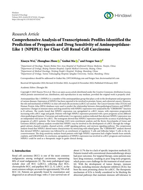Pdf Comprehensive Analysis Of Transcriptomic Profiles Identified The Prediction Of Prognosis
