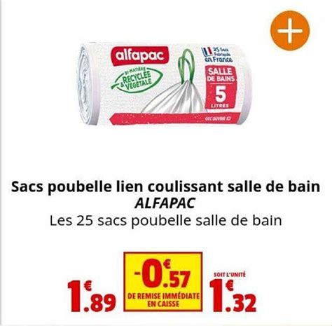 Promo Sacs Poubelle Lien Coulissant Salle De Bain Alfapac Chez