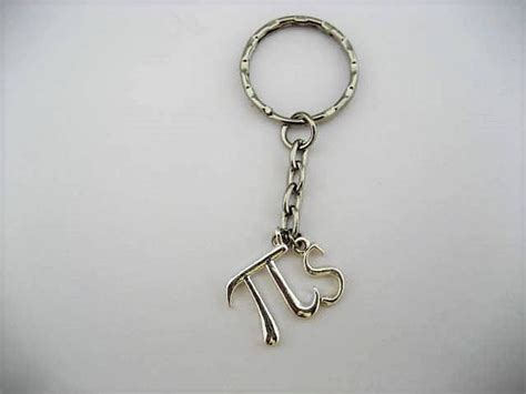 Pi Keychain Personalized Geometry Keychain Initial Pi Symbol Etsy