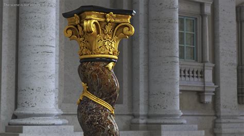 3d Model Baroque Twisted Column With Vine Decoration Turbosquid 2219468