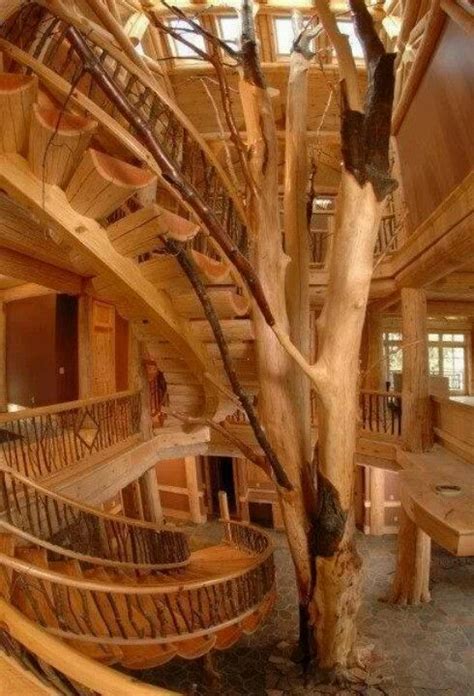 Love This Tree Log Homes House Staircase Rustic Staircase
