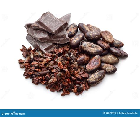 Cocoa Products Beans Nibs Chocolate Stock Image Image Of Fruit