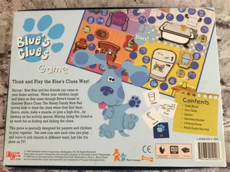 Vintage Nickelodeon Nick Jr Blues Clues Board Game 1998 University