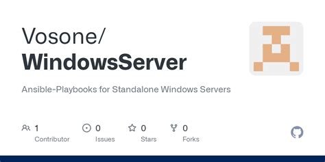 GitHub Vosone WindowsServer Ansible Playbooks For Standalone Windows Servers