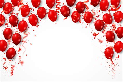 빨간 풍선 색종이 개념 디자인 템플릿 해피 발렌타인 데이와 새해 컨셉 배경 축하 벡터 일러스트 레이션 Eps10 2019년에