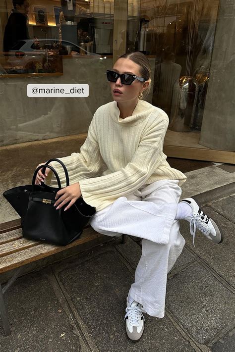 Turtle Neck Knitted Wide Rib Sweater Offwhite Na Kd