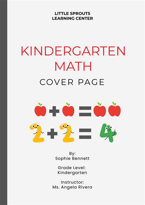 Free Math Portfolio Cover Page Template To Edit Online