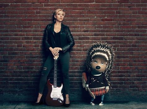 Scarlett Johansson With Ash The Porcupine Her Character In The