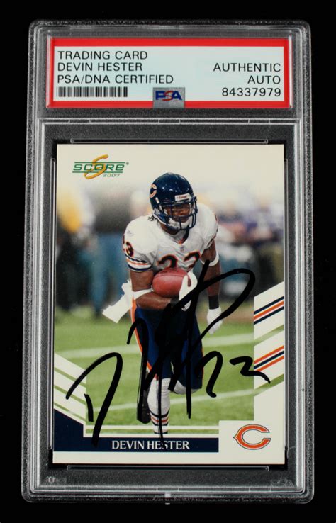 Devin Hester Signed 2007 Score 42 Psa Encapsulated Pristine Auction
