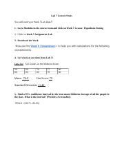 MATH225 Week 7 Lab Lecture Notes 33 Docx Lab 7 Lecture Notes You Will