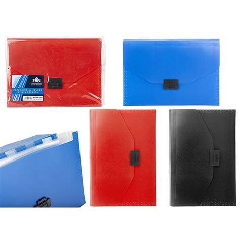 A4 Expanding Folder With 6 Pockets 3 Assorted Colours Wholesale Uk