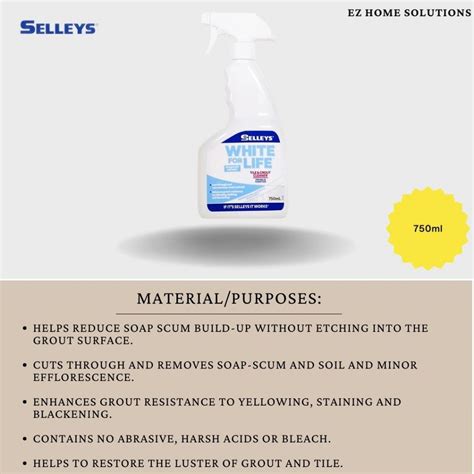 Selleys White For Life Tile And Grout Cleaner Powerful Cleaner For A