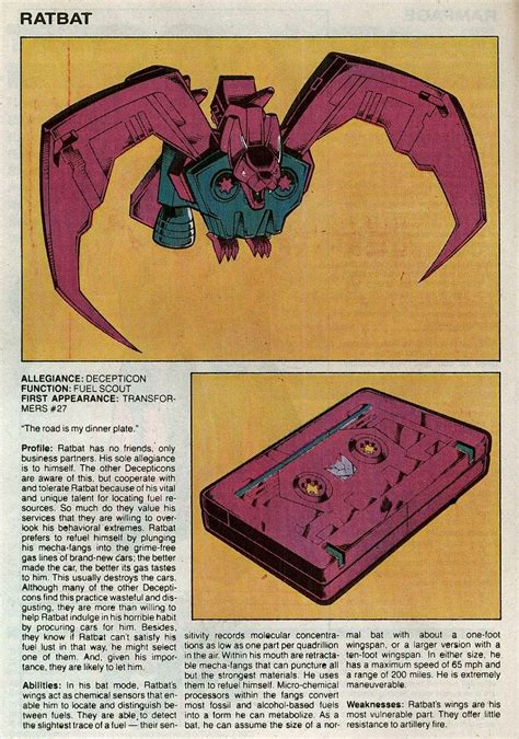 Ratbat Marvel Bio Transformers Decepticons Transformers Comic
