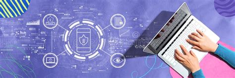 Data Privacy Concept With Person Using A Laptop Stock Image Image Of