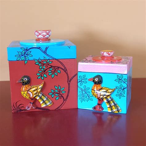 Trees And Birds Cube Box Bare Hand Creations