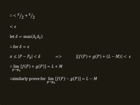 Limit And Continuity For The Function Of Two Variables Pptx