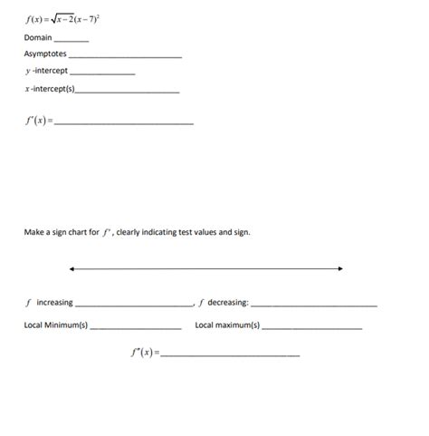 Solved Fxx−2x−72 Domain Asymptotes Y Intercept