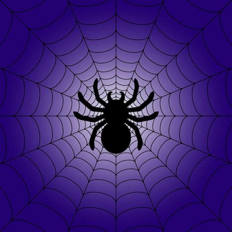 Premium Vector Black Big Scary Spider Sitting Center Of Web Spooky
