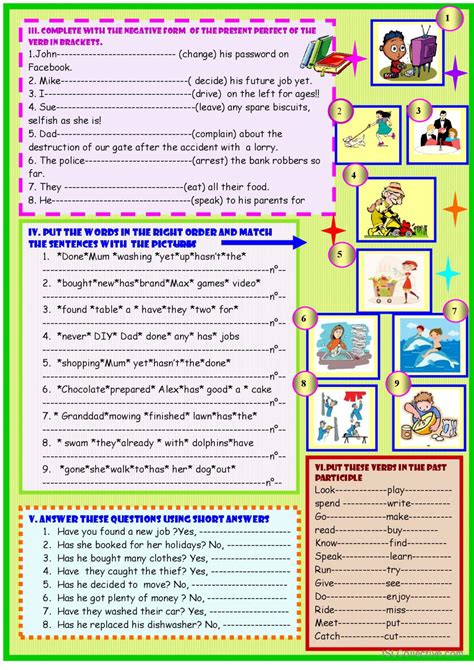 present perfect small grammar guide Français FLE fiches pedagogiques